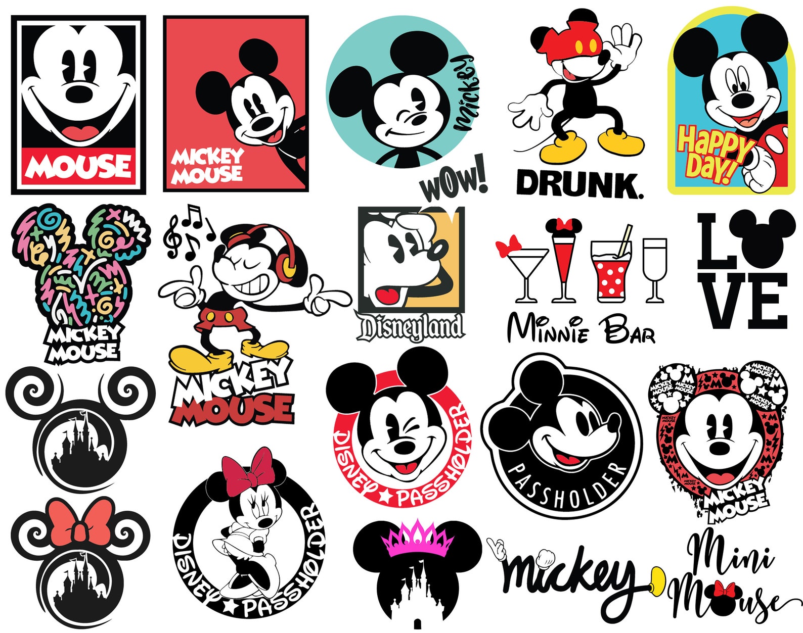 Mickey Mouse Bundle, Mickey Mouse Svg Bundle, Minnie Mouse Svg, Mickey ...