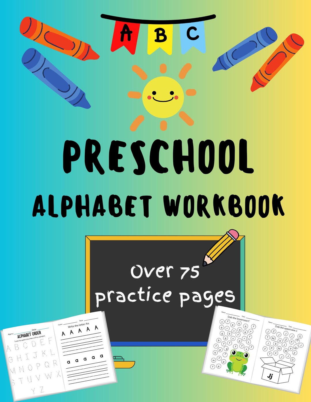Printable Preschool Alphabet Workbook | 75+ Page ABC Practice | Letter ...