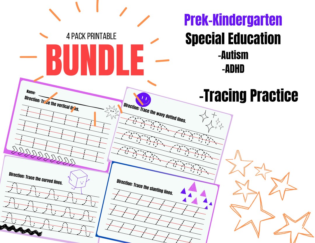 Digital Printable Tracing Practice Bundle for Special Education - Etsy