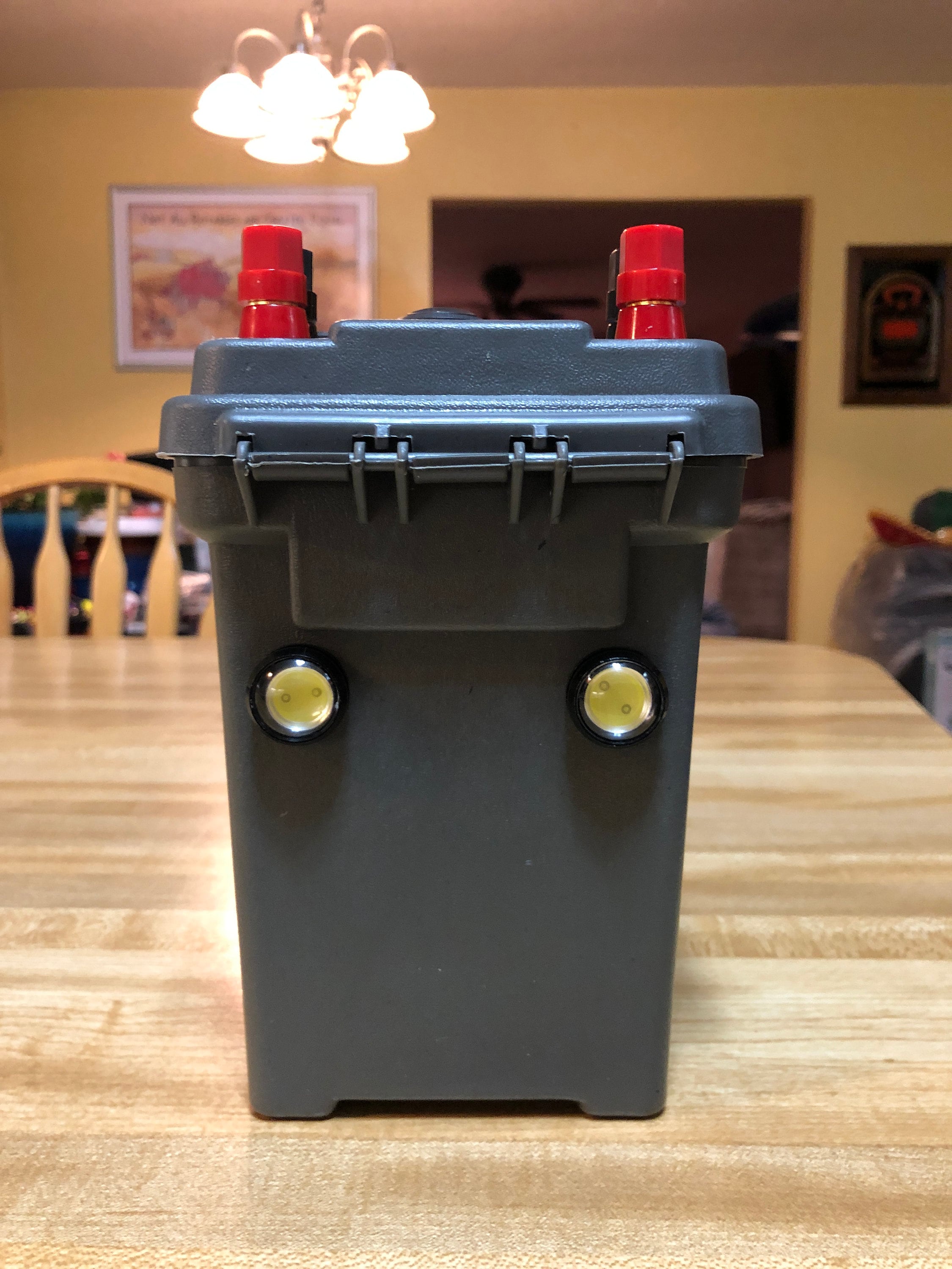 12 Volt POWER BOX With Lights USB Charger Binding Posts for Ice Fishing ...