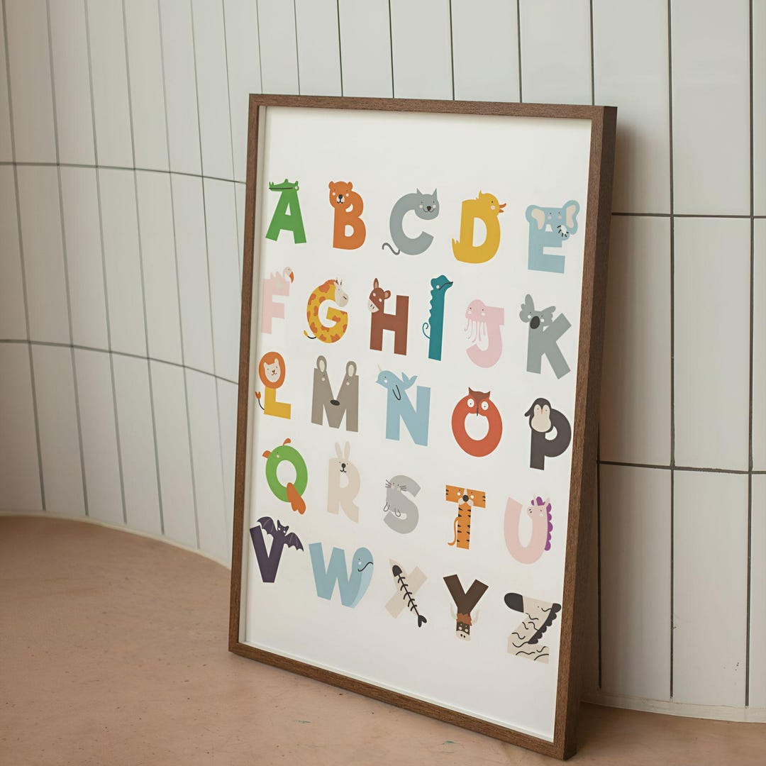 Animal Alphabet Print, Safari Alphabet Poster, Cute ABC Poster, A-Z ...