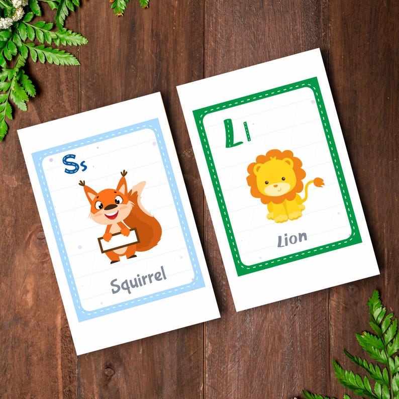 Alphabet Animal Card, ABC Playroom Poster Set, Alphabet Cards for Study ...
