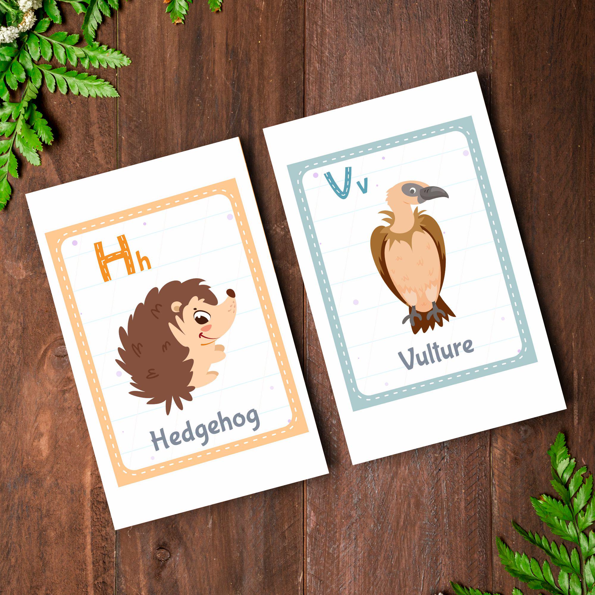 Alphabet Animal Card, ABC Playroom Poster Set, Alphabet Cards for Study ...
