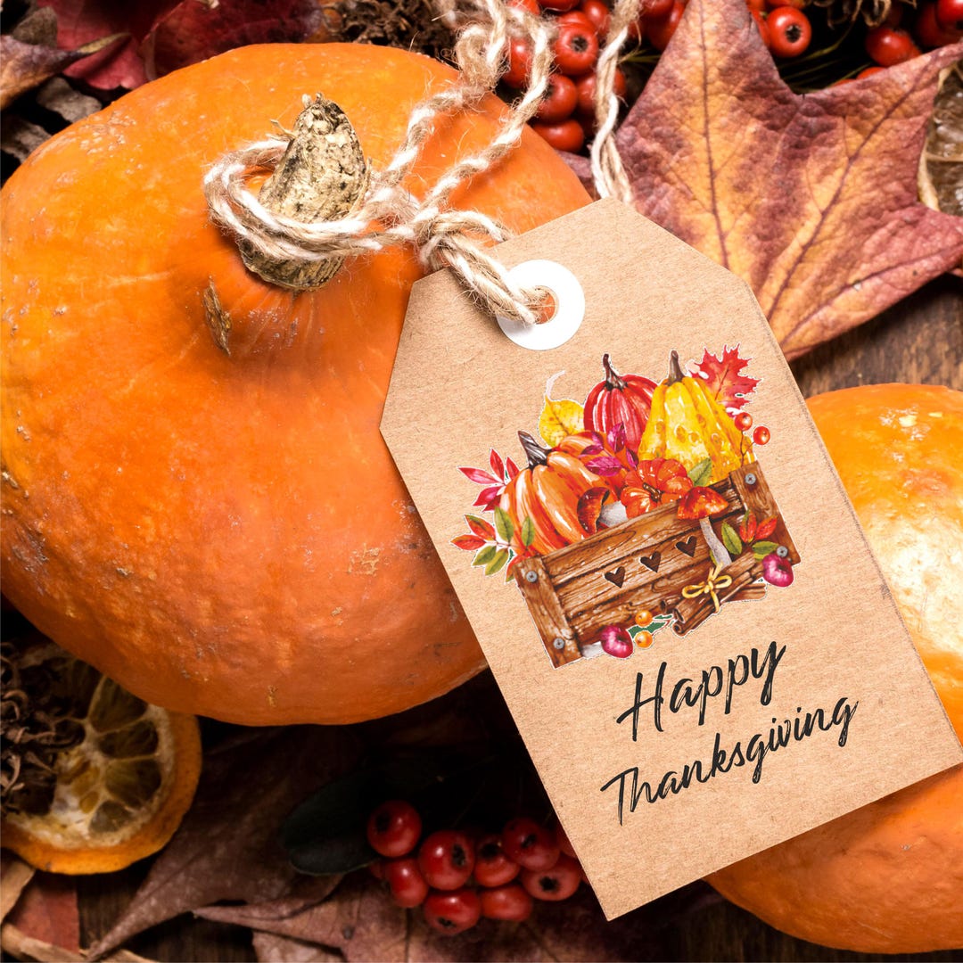 Happy Thanksgiving Printable Label, Happy Thanksgiving Printable ...