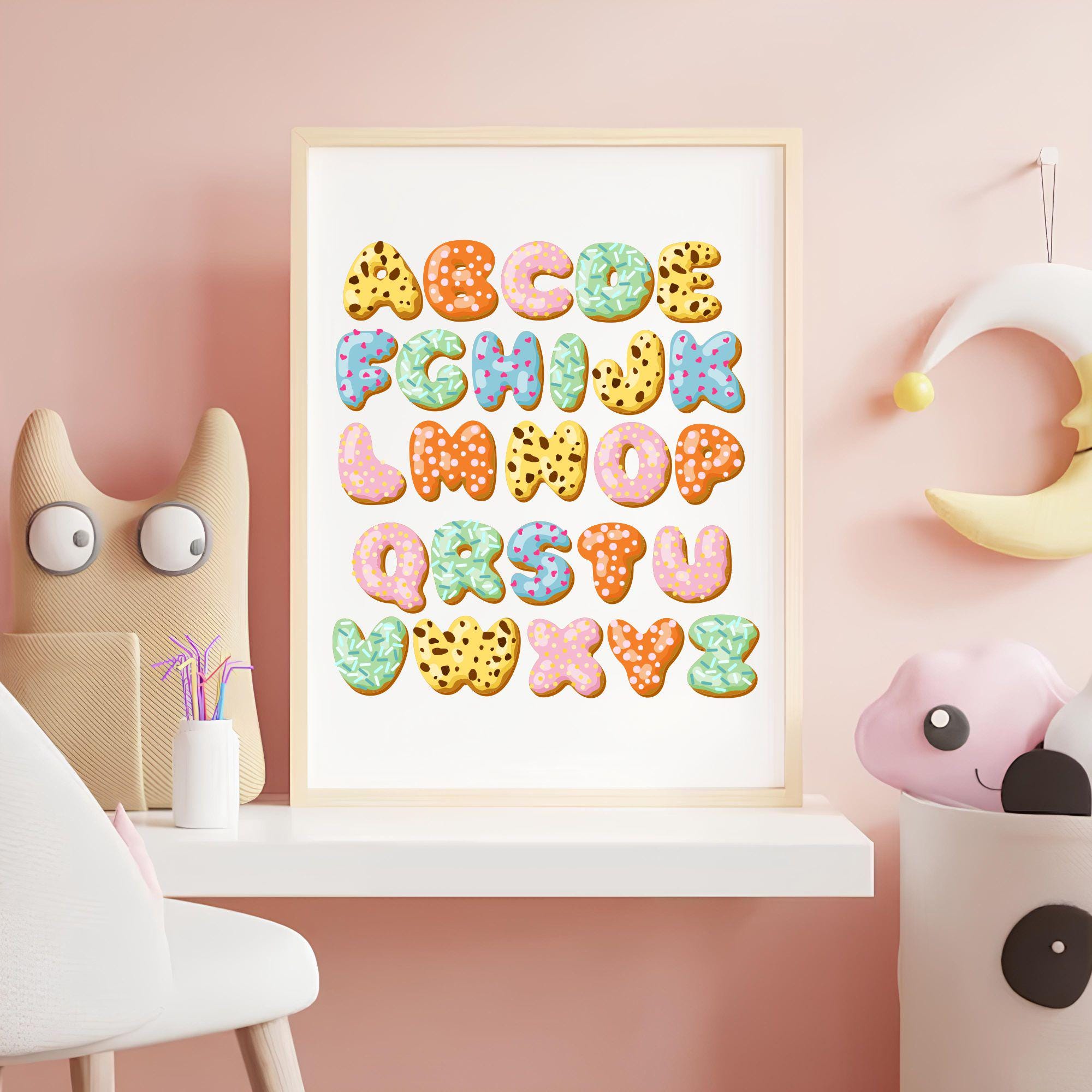 Donut Alphabet, Numbers Donut, Cute Pink Letters, Homeschool and ...