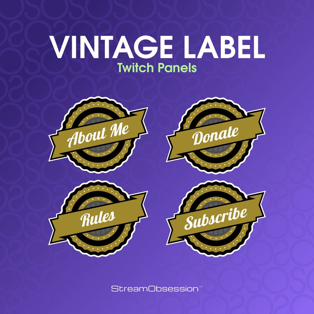 Twitch Panels Vintage Label - Seal - 27 PNG Files - Etsy