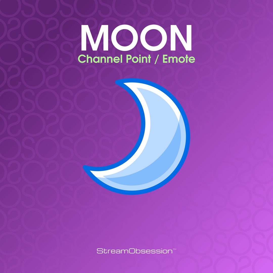 Moon Stream Channel Point Emote - Blue Quarter Crescent - Etsy