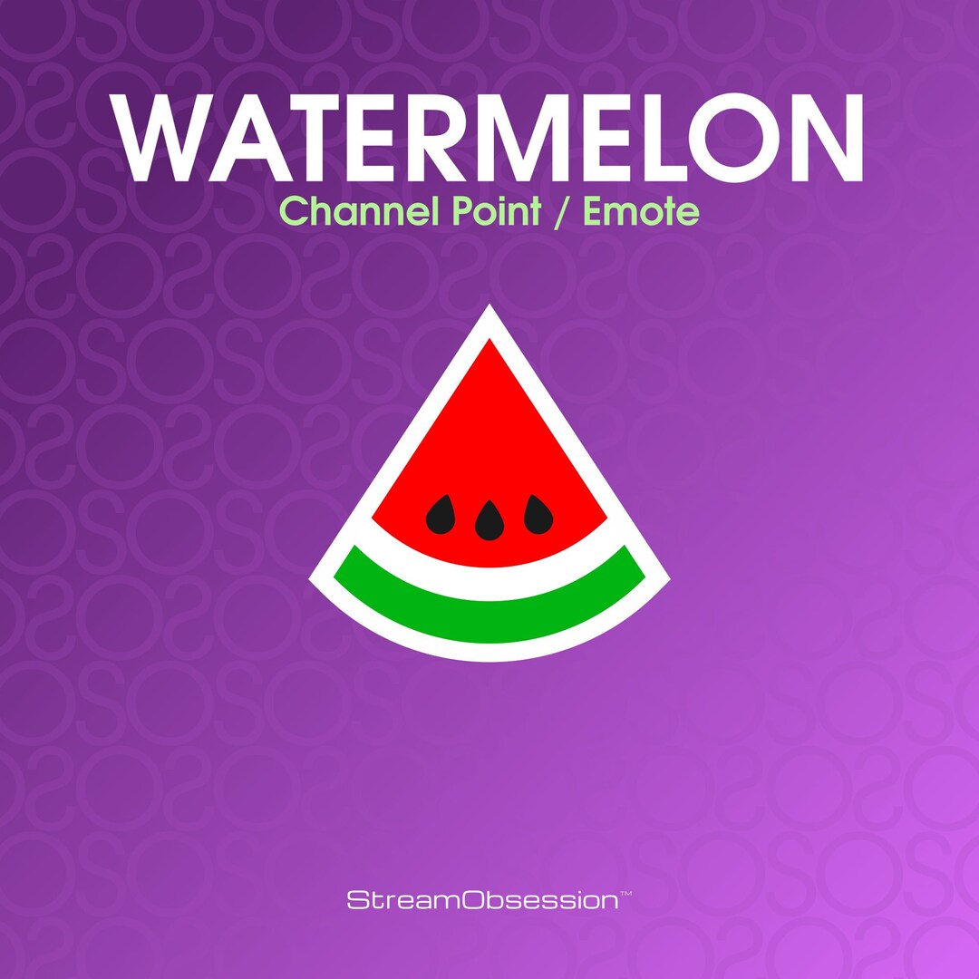 Watermelon Stream Channel Point Emote - Red Green Black Slice Seeds ...