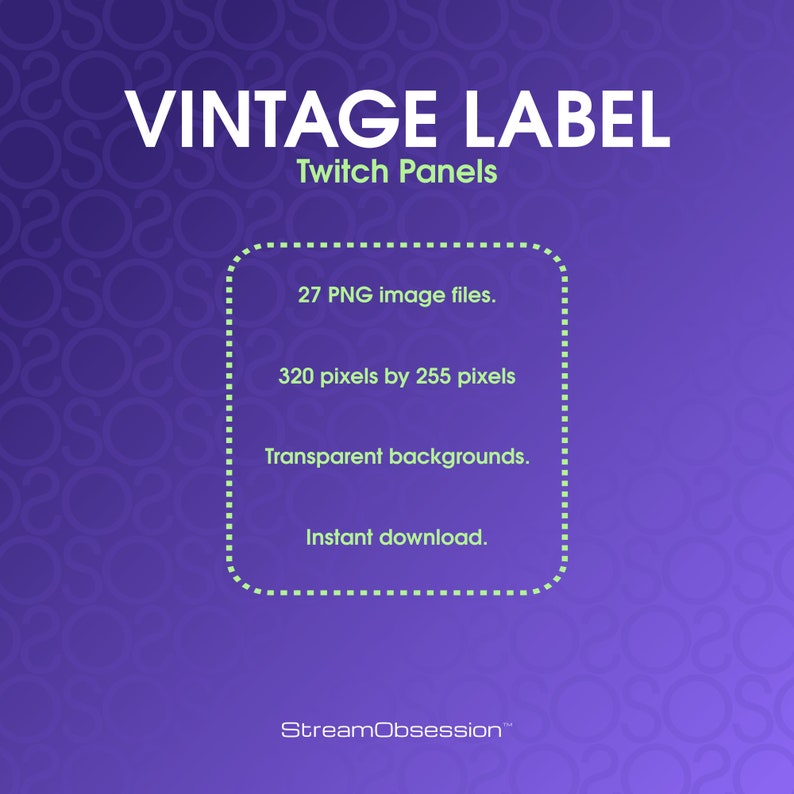 Twitch Panels Vintage Label - Seal - 27 PNG Files - Etsy