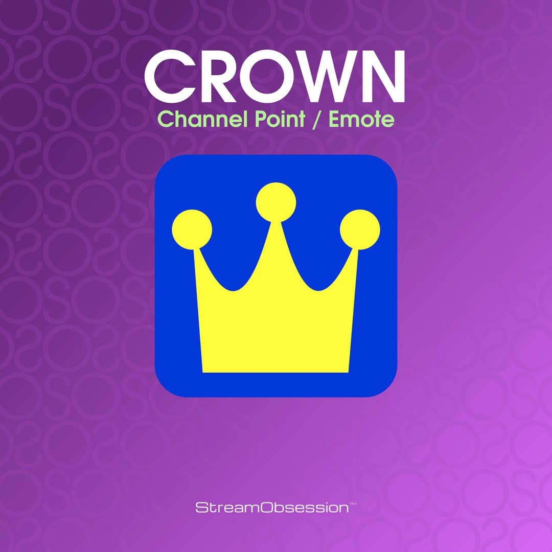 Crown Stream Channel Point Emote - Yellow Blue - Etsy