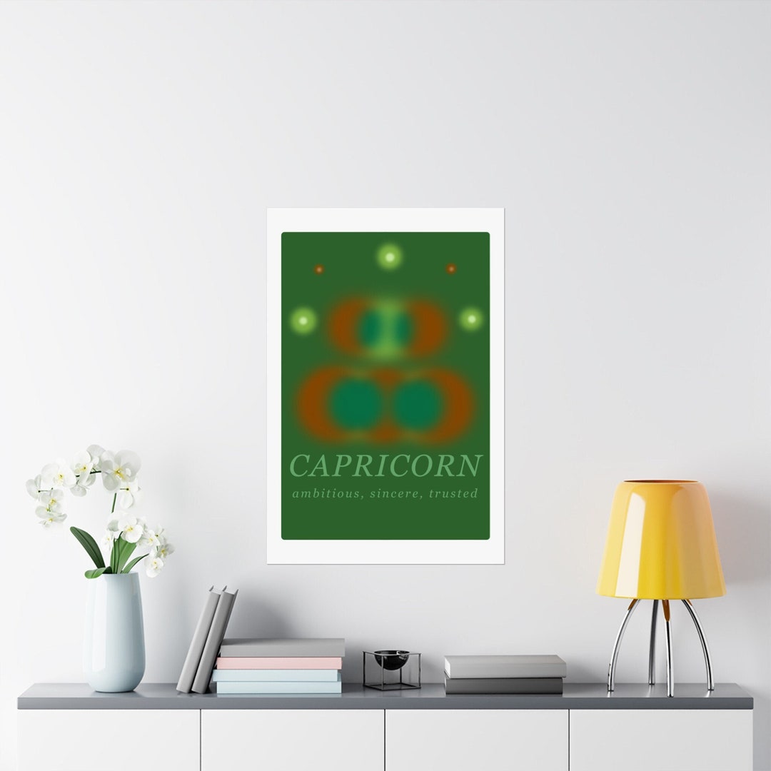 CAPRICORN Zodiac Poster Art, White Border, Printable Design - Etsy