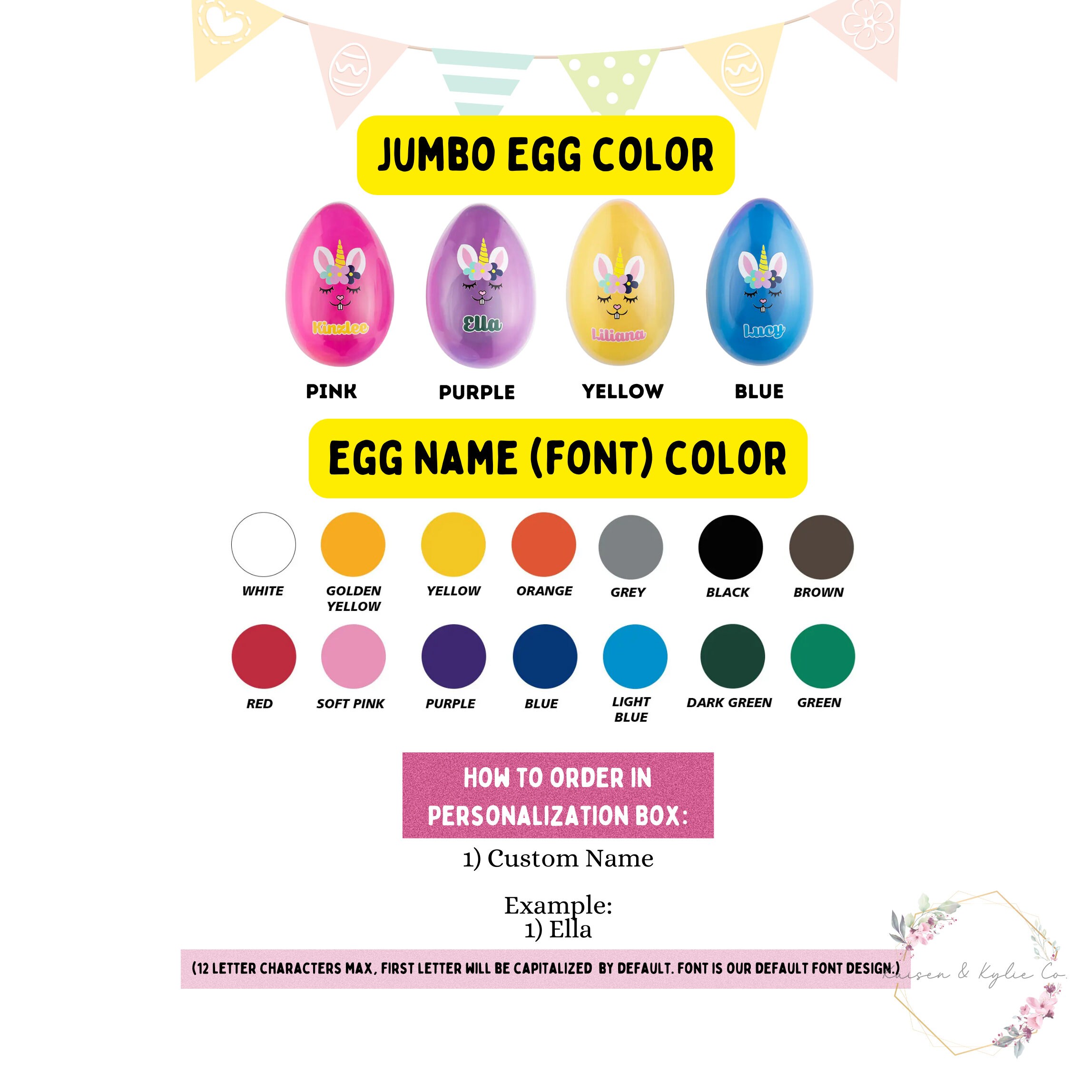 Jumbo Easter Eggs for Children Personalized Name Jumbo Egg Customized ...