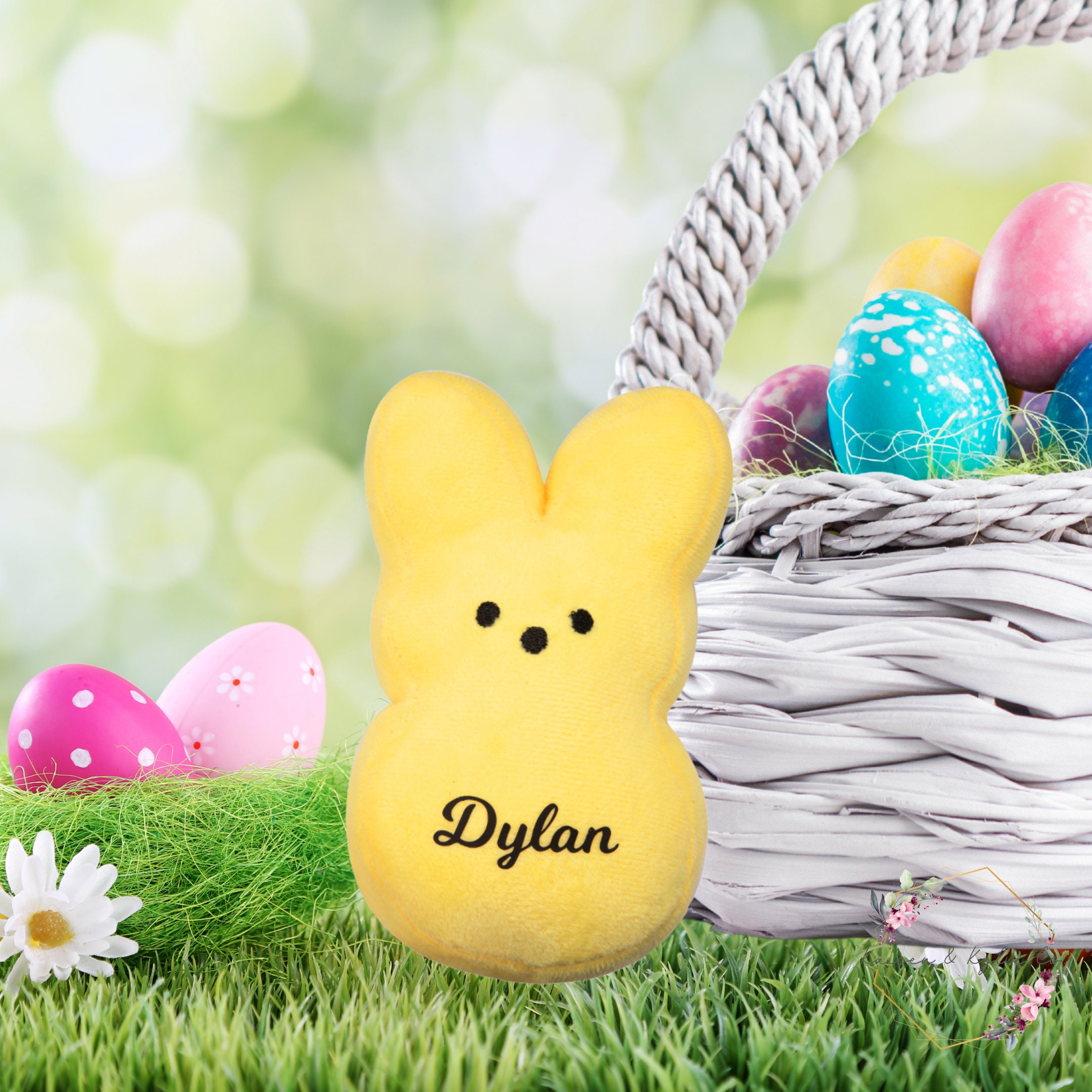 Personalized Peep Bunny Plush With Name Easter Peeps Bunny Plush Custom ...