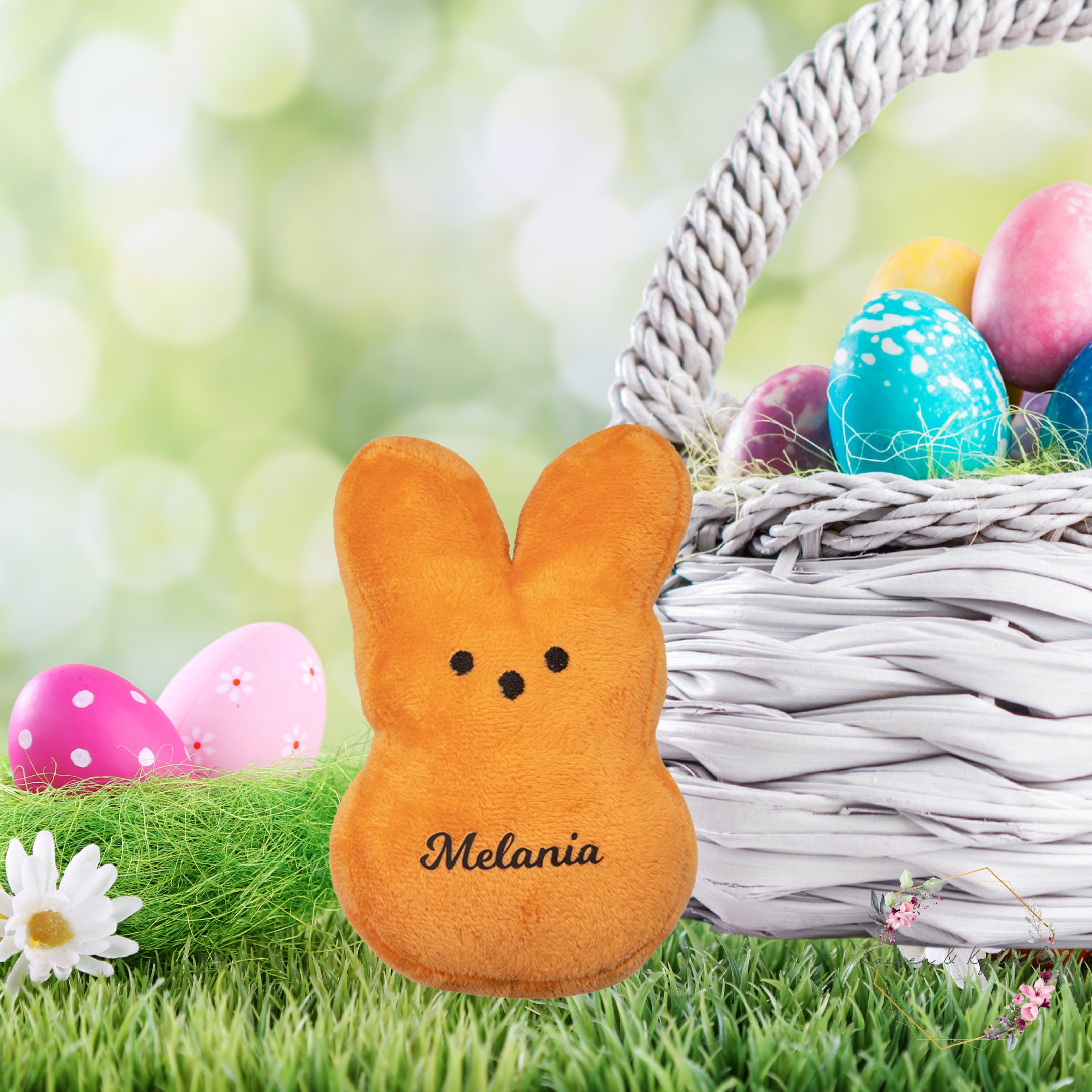 Personalized Peep Bunny Plush With Name Easter Peeps Bunny Plush Custom ...