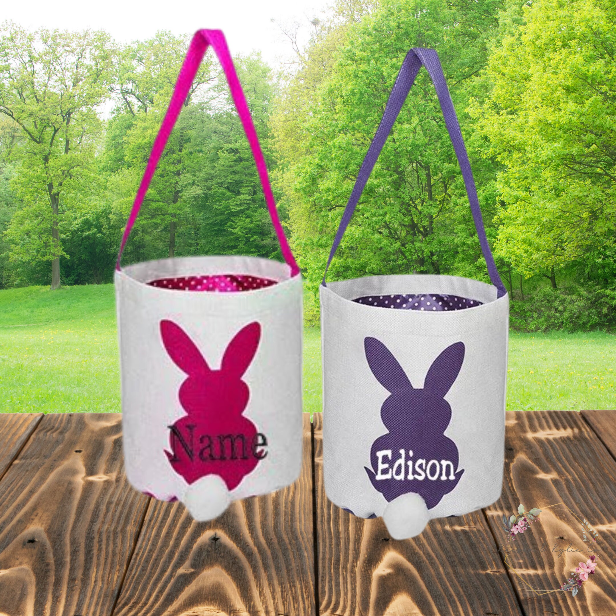 Personalized Easter Baskets Customized Embroidered Name Easter Basket ...