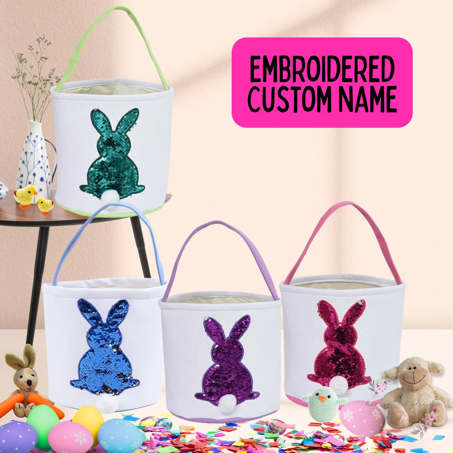 Embroidered Easter Basket for Boys Custom Name Basket Embroidered Name ...