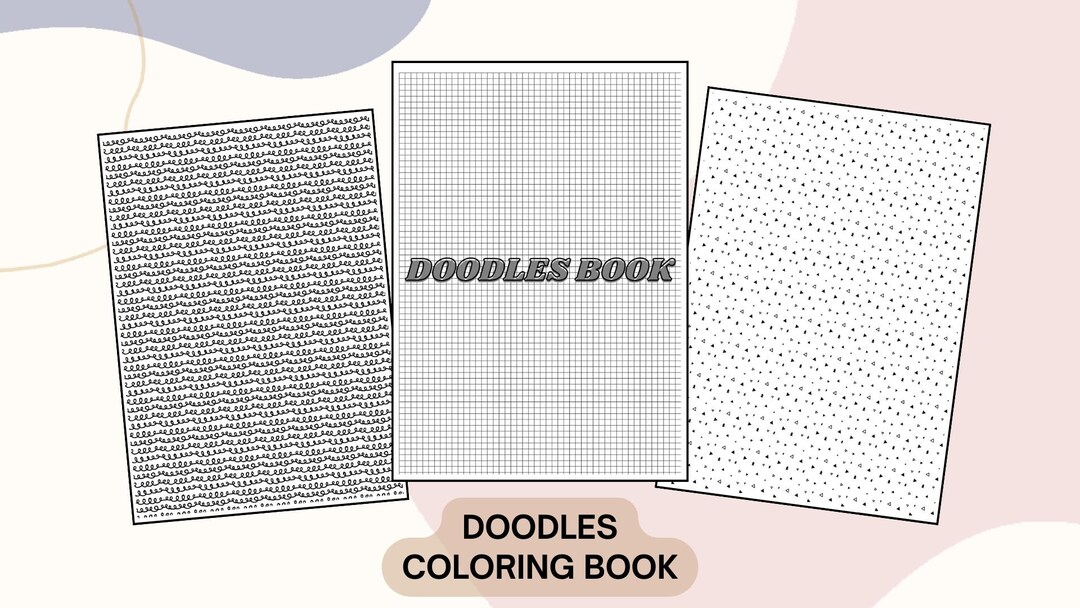 Doodles Book | Doodle Coloring Book | 13 Pages Minimalist Doodle Book ...
