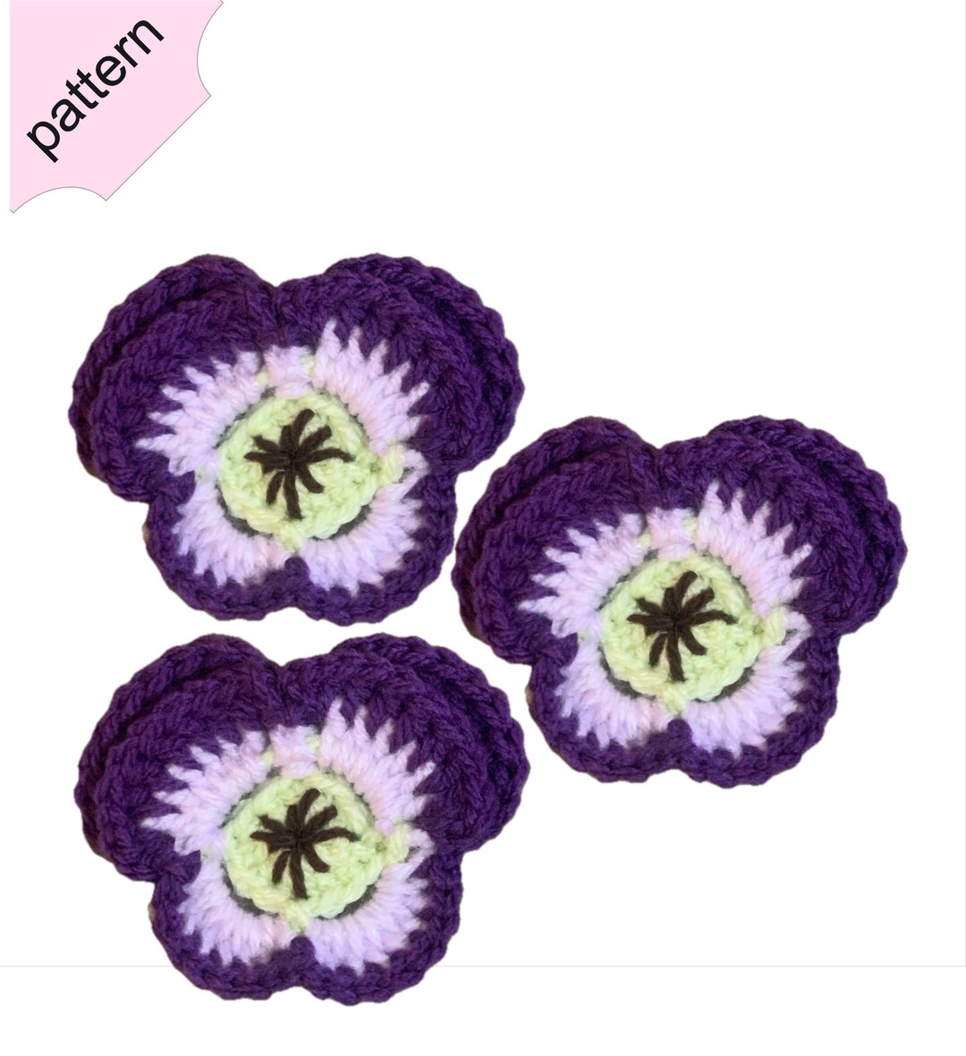 Easy Crochet Pansy Pattern - Etsy