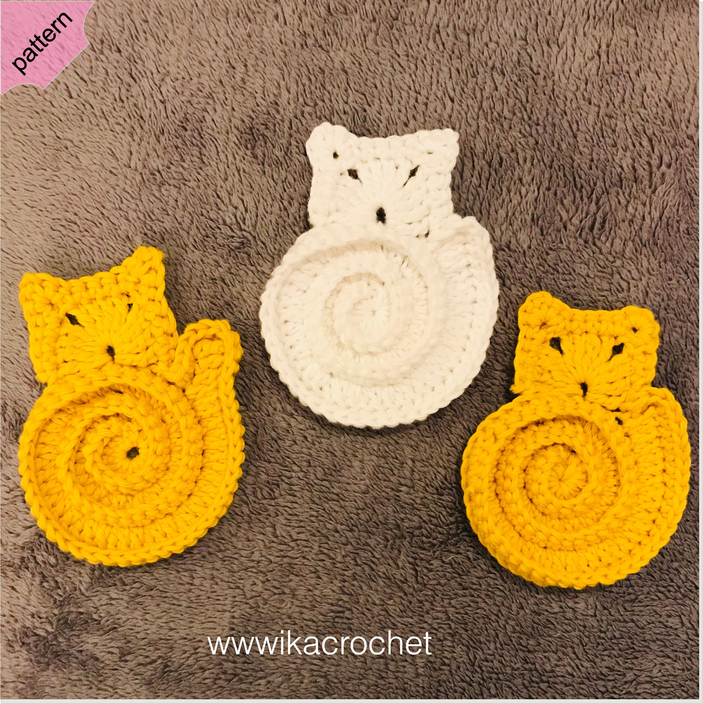 Swirly Cat Coaster Crochet Pattern Small Asymmetrical Cat Pattern - Etsy