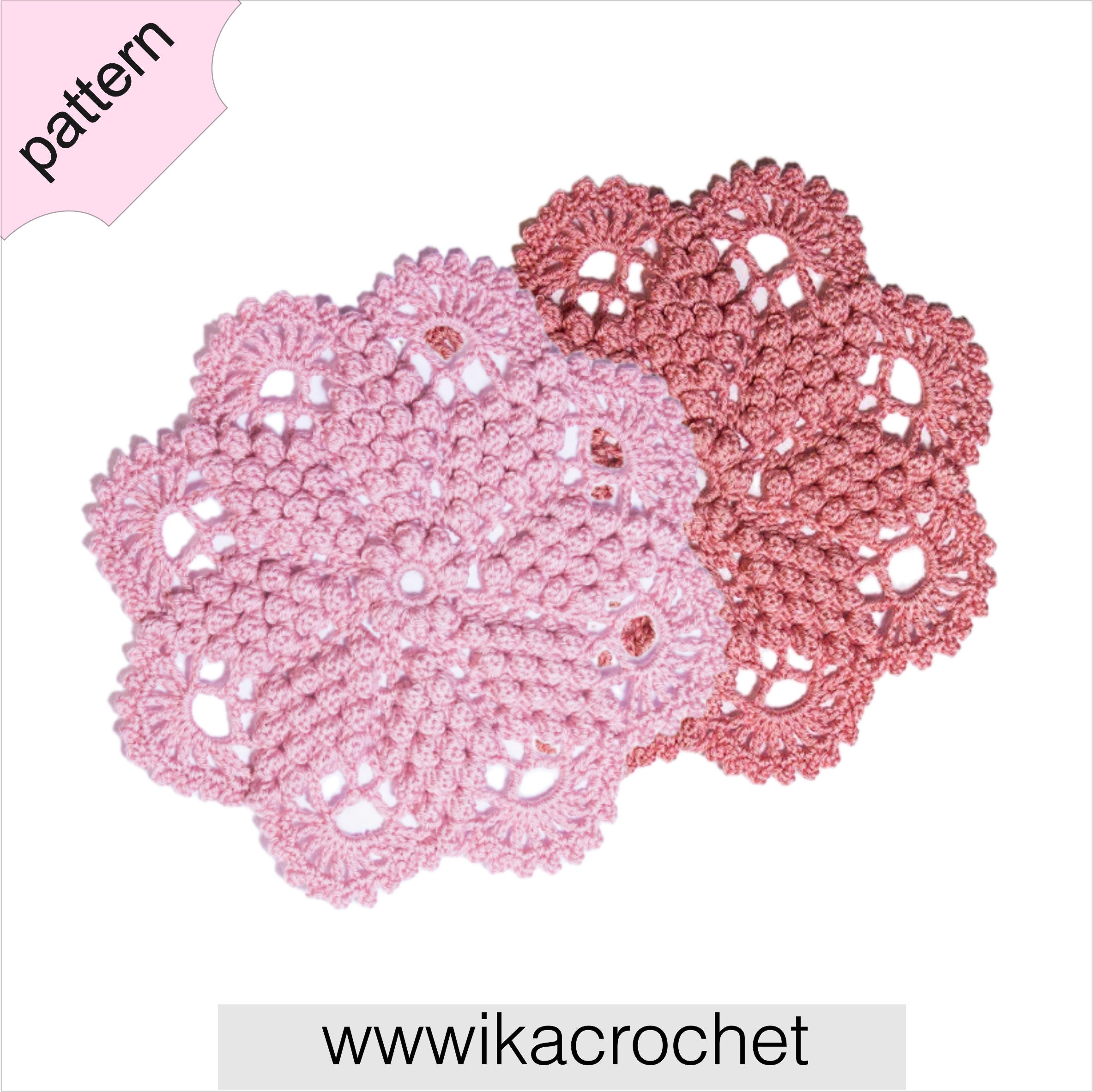 Rose Coaster Motif Crochet Pattern - Etsy