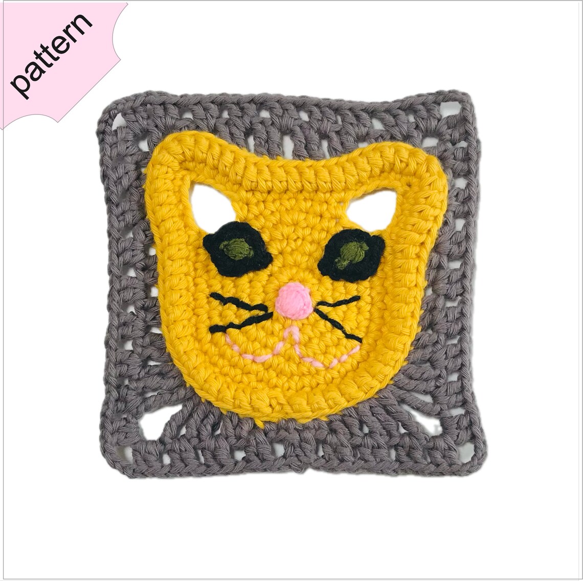 Angry Cat Crochet Coaster Pattern - Etsy