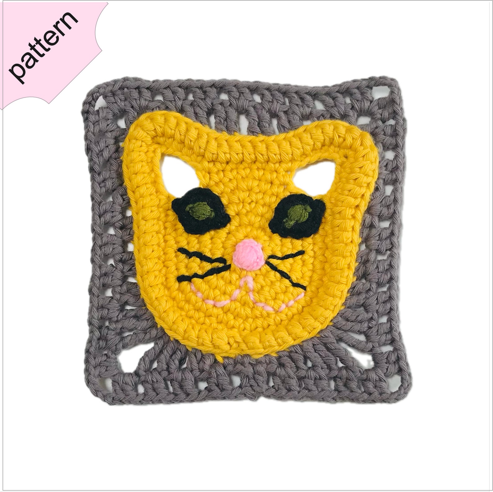 Angry Cat Crochet Coaster Pattern - Etsy
