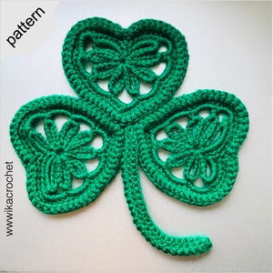 Crochet Shamrock Coaster Pattern, St. Patrick's Day Clover - Etsy