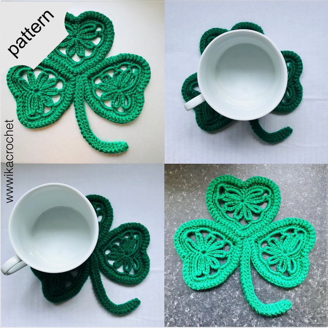 Shamrock Coaster Crochet Pattern - Etsy UK