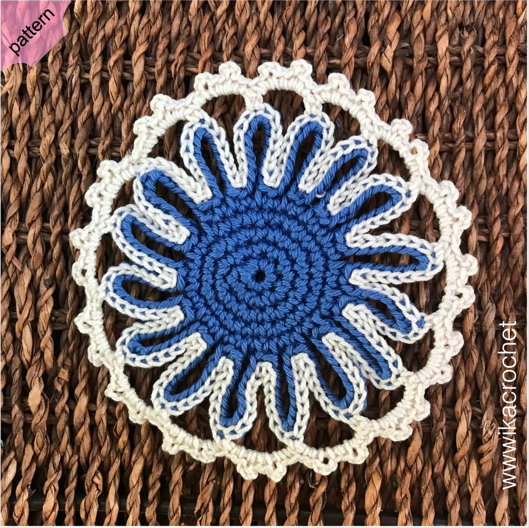 Ruffled Wavy Crochet Coaster Pattern - Etsy