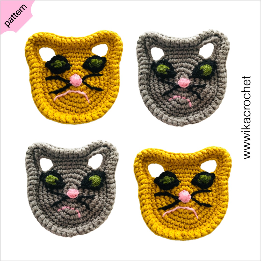 Angry Cat Coaster Crochet Pattern Small Cat Pattern - Etsy