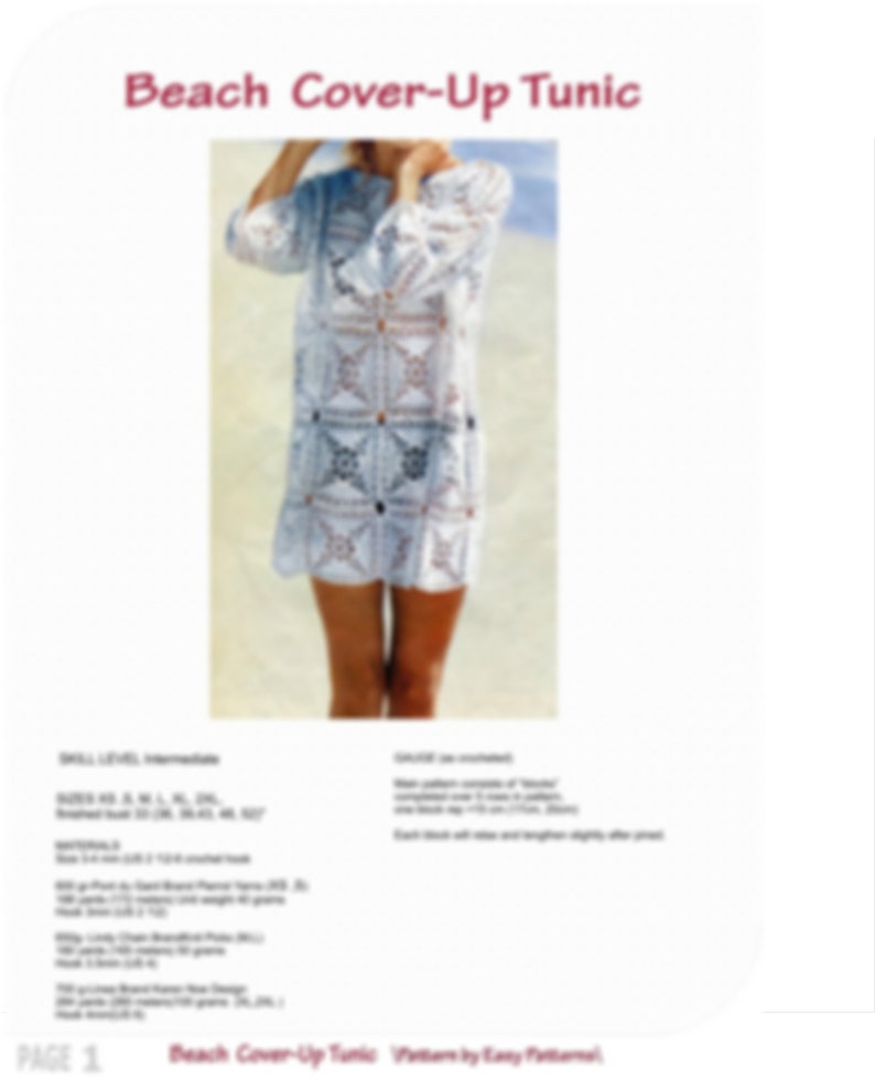 Beach Cover up Pattern for Woman Lace Dress Crochet Pattern - Etsy