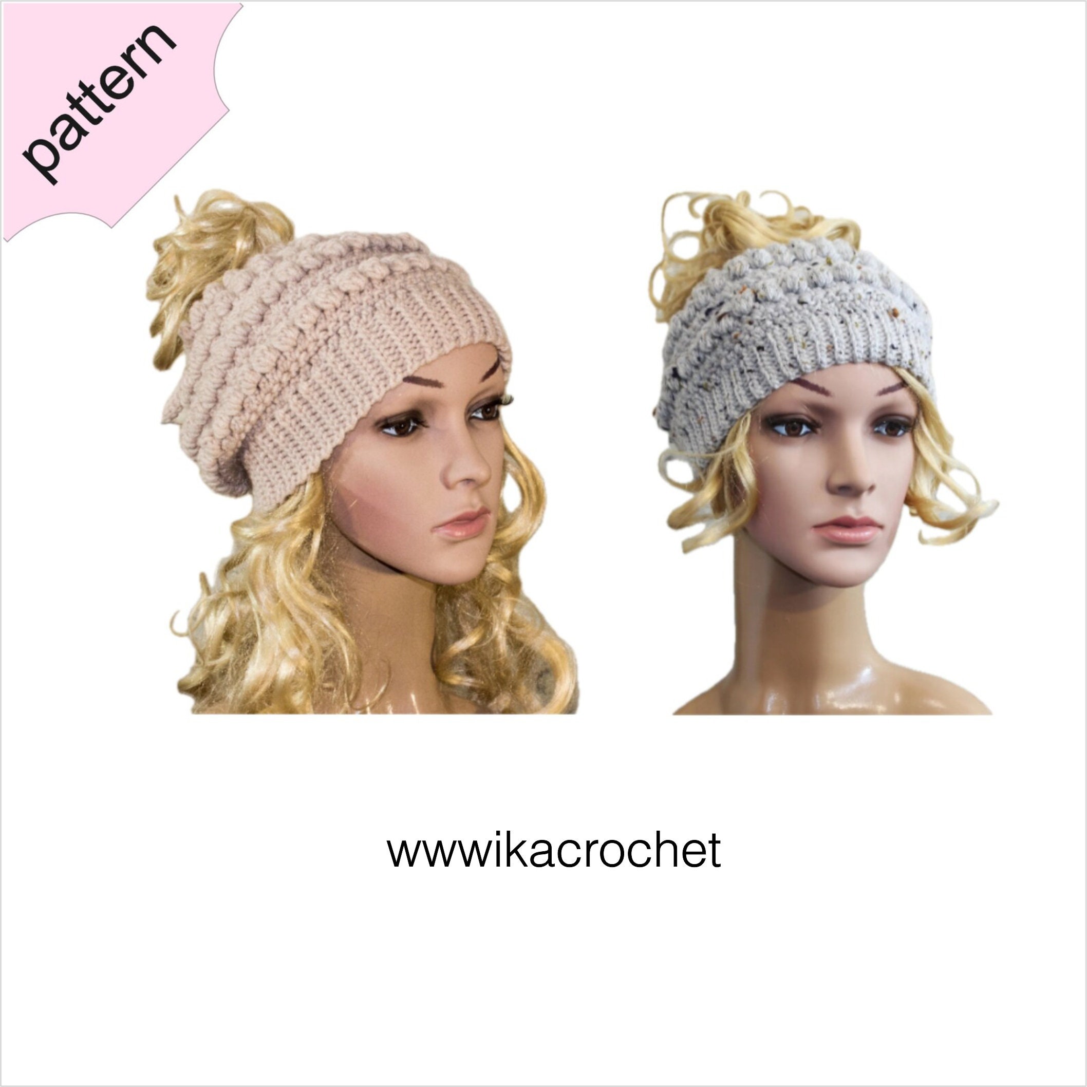 The Messy Bun Hat Woman Winter Hats Woman - Etsy