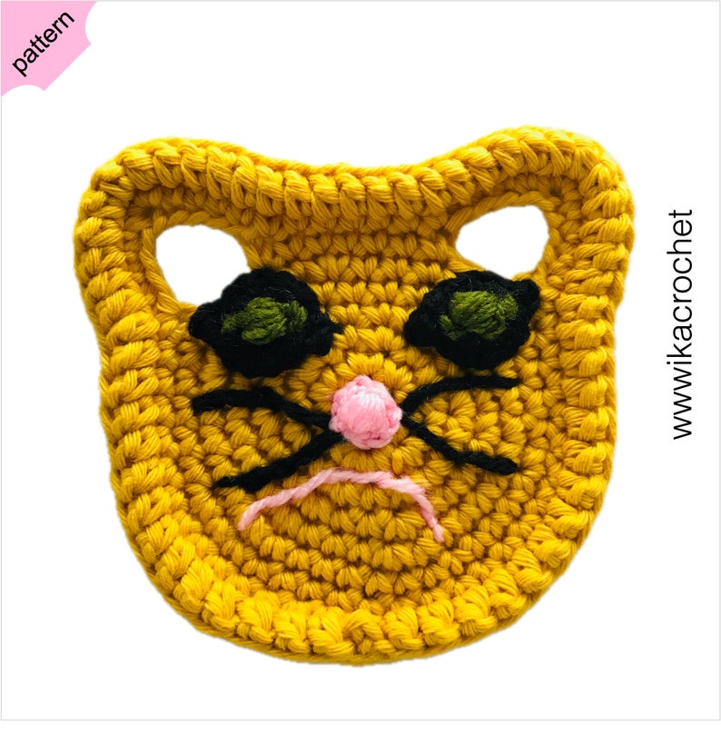 Angry Cat Coaster Crochet Pattern - Etsy