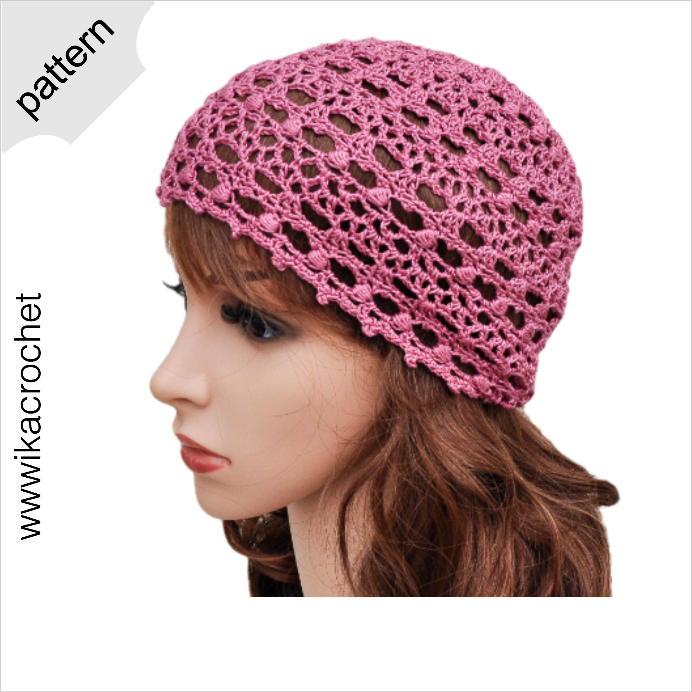 Women Crochet Hat Pattern Pink Lace Hat Pattern - Etsy