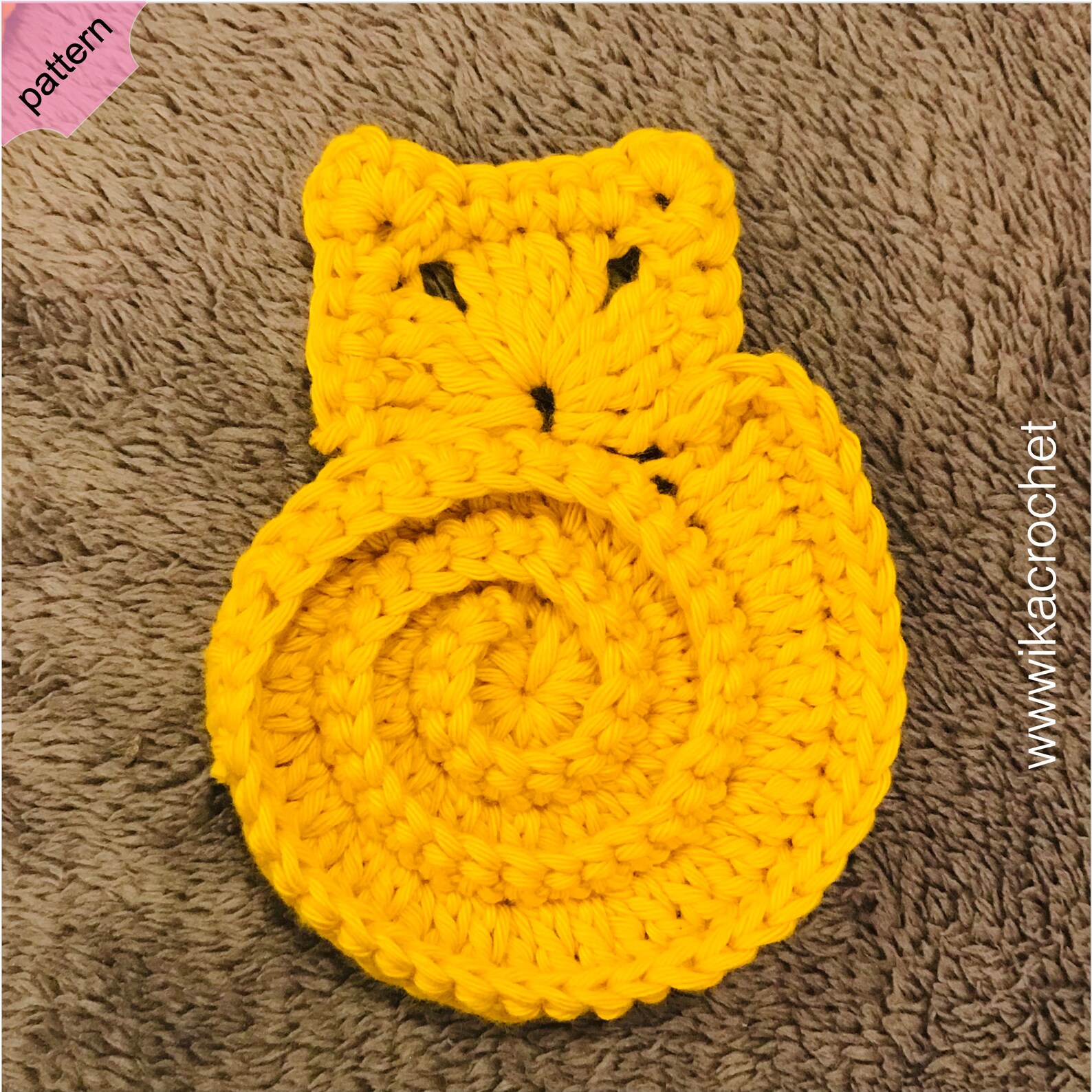 Swirly Cat Coaster Crochet Pattern Small Asymmetrical Cat Pattern - Etsy