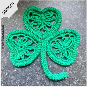 Crochet Shamrock Coaster Pattern, St. Patrick's Day Clover - Etsy