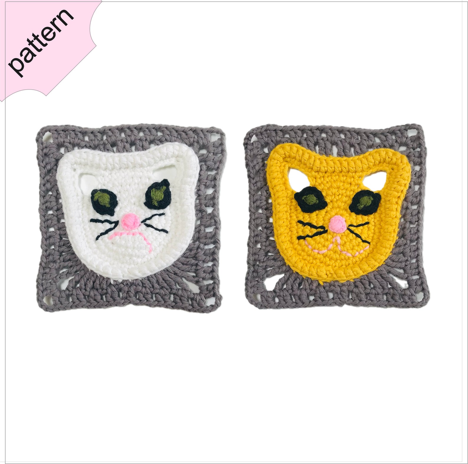Angry Cat Crochet Coaster Pattern - Etsy