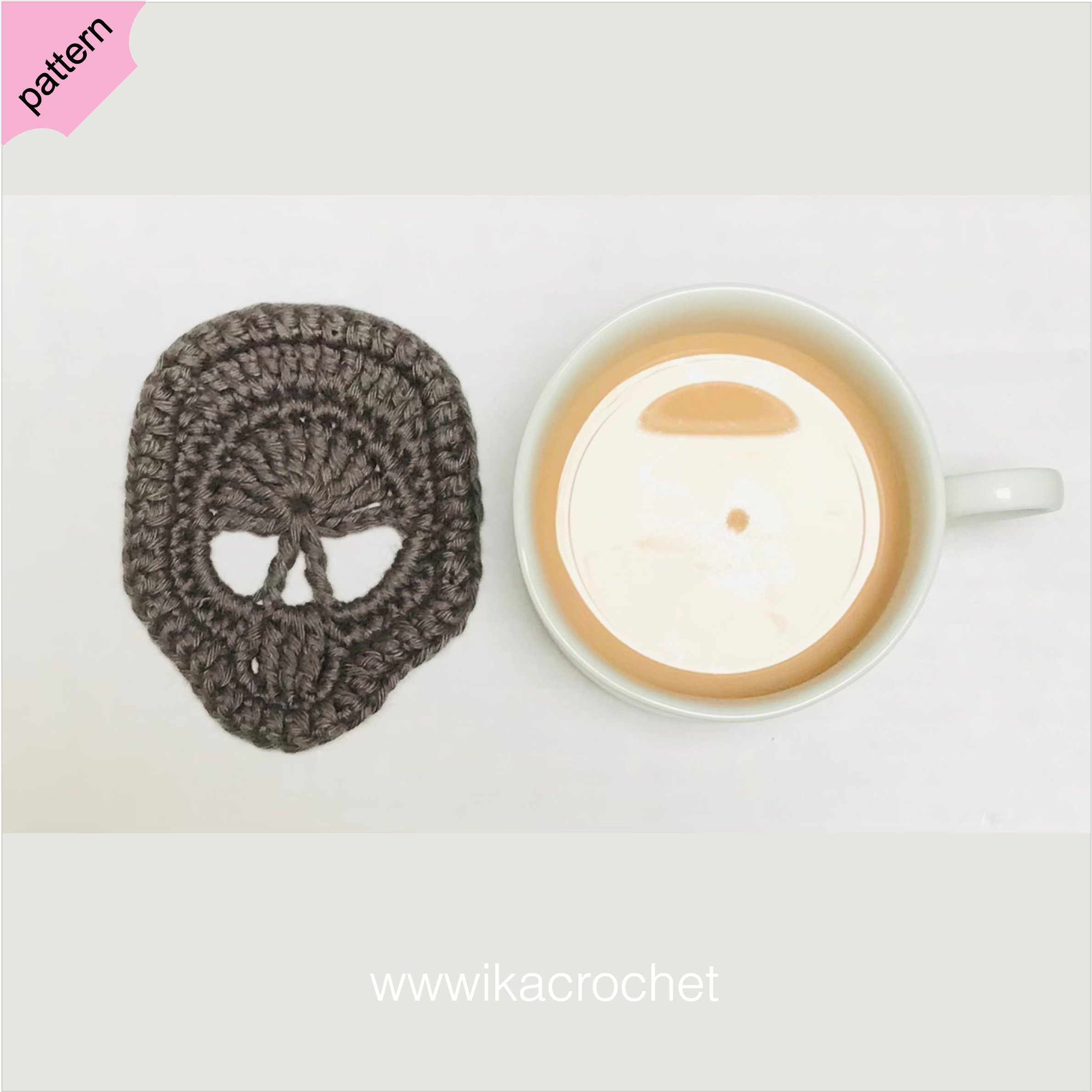 Knit Skull Coaster Crochet Pattern Gothic Decor for Kitchen Small ...