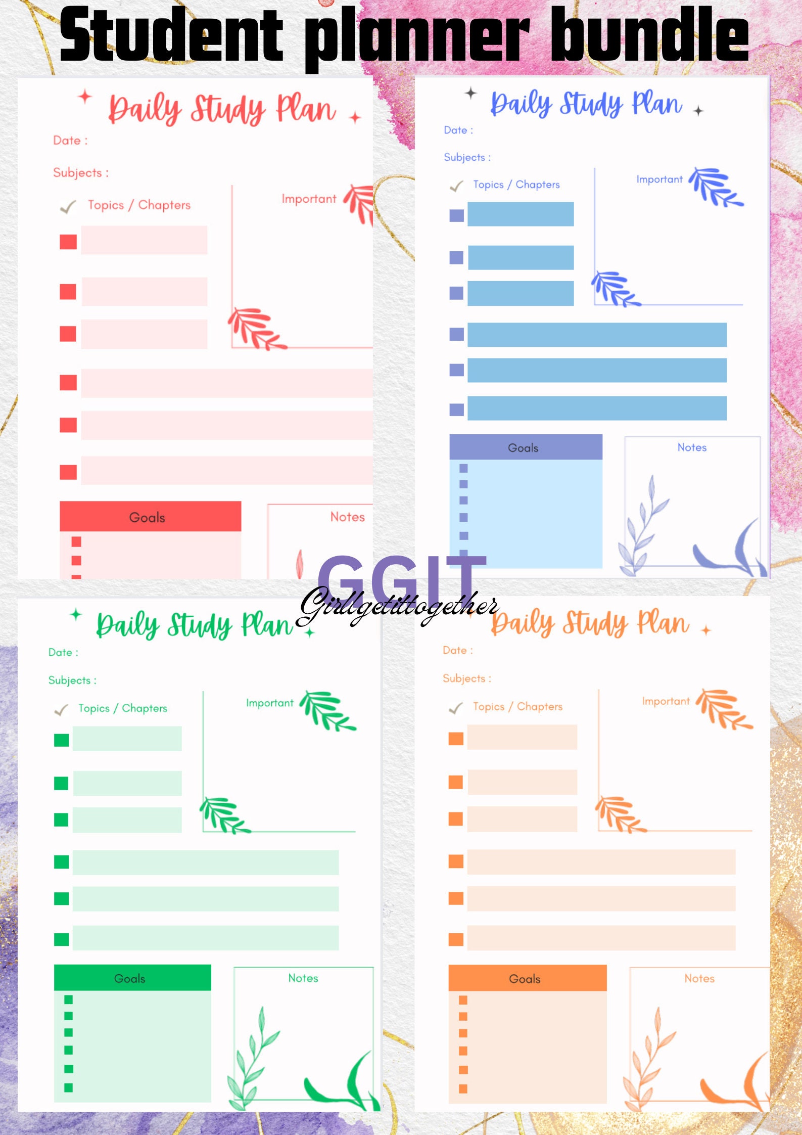 Daily Student Planner Bundle - Etsy