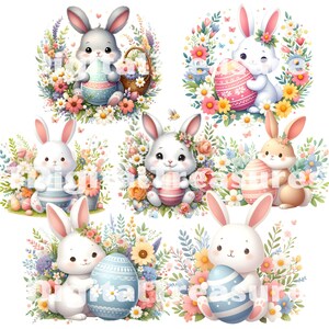 Easter Bunny Clipart Bundle,watercolor Easter Clipart,easter Design ...