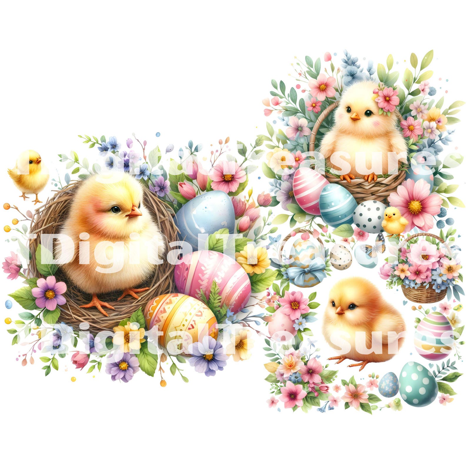 Easter Chick Clipart Bundle,easter PNG Clipart,easter Design,chick ...