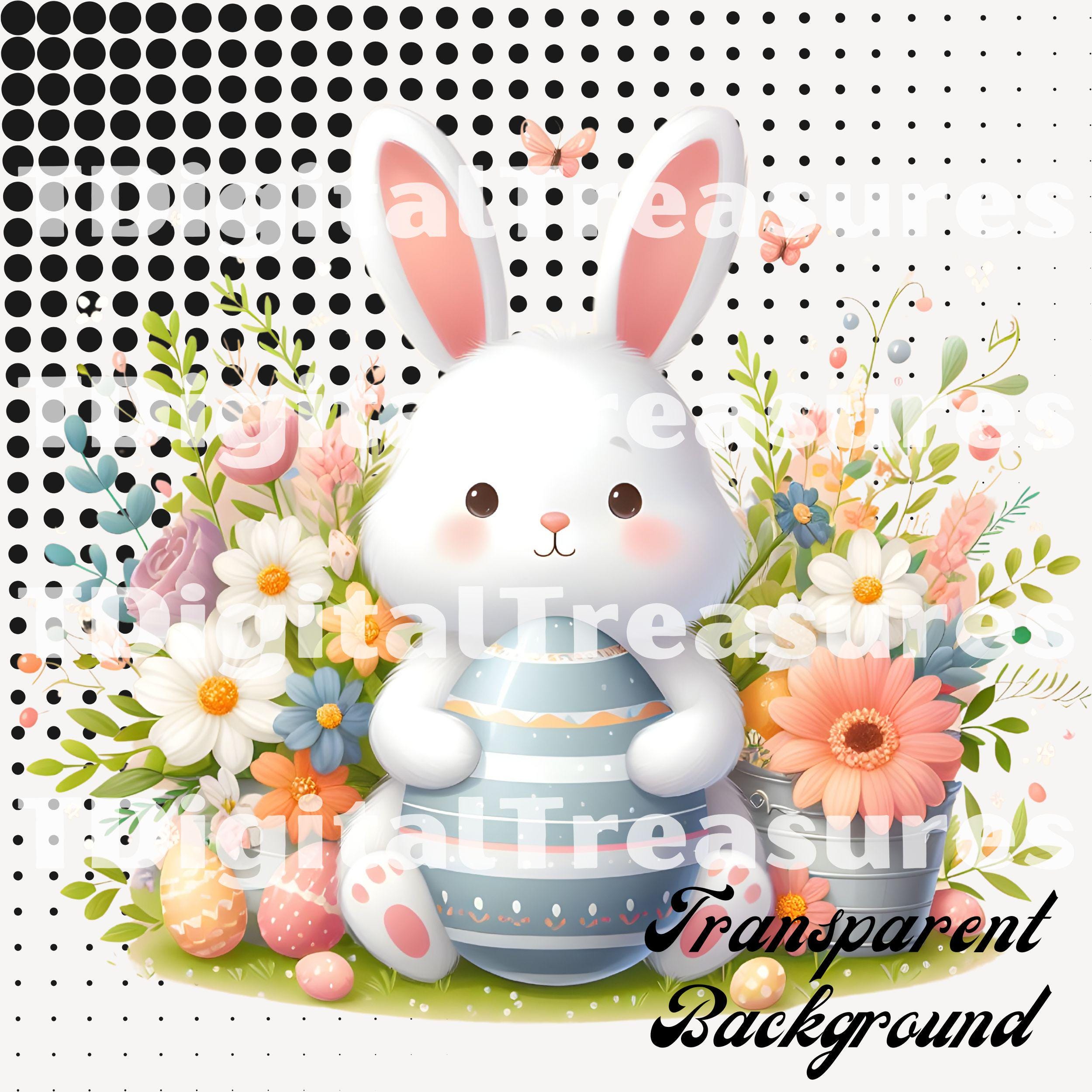 Easter Bunny Clipart Bundle,watercolor Easter Clipart,easter Design ...