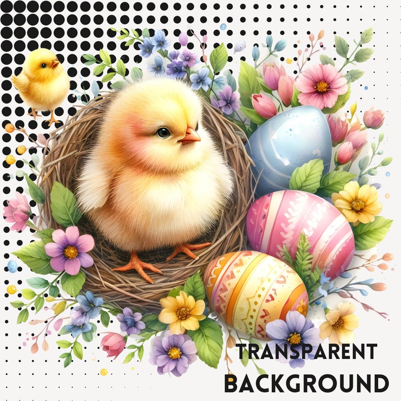 Easter Chick Clipart Bundle,easter PNG Clipart,easter Design,chick Easter Eggs,chick Spring ...