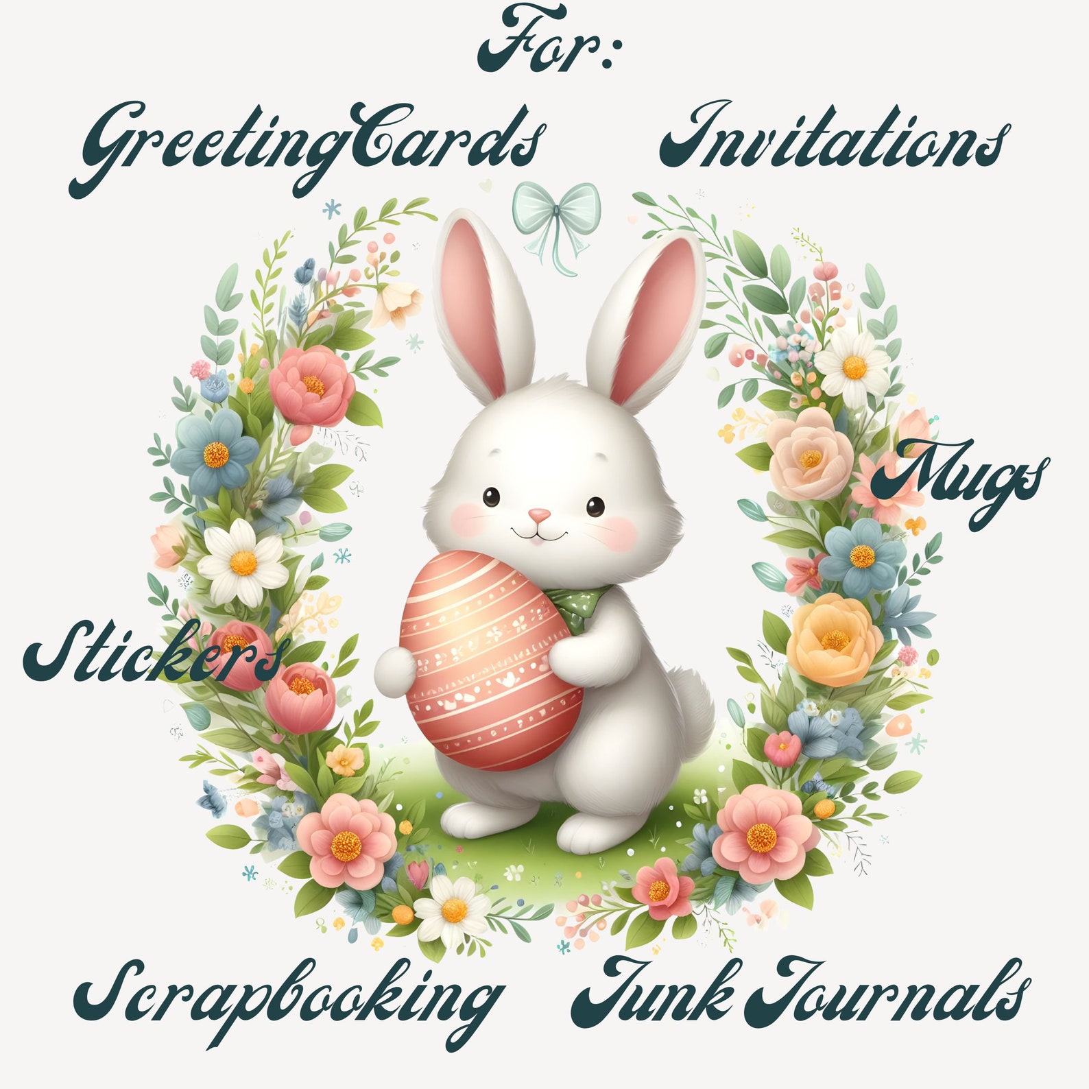 Easter Bunny Clipart Bundle,watercolor Easter Clipart,easter Design ...