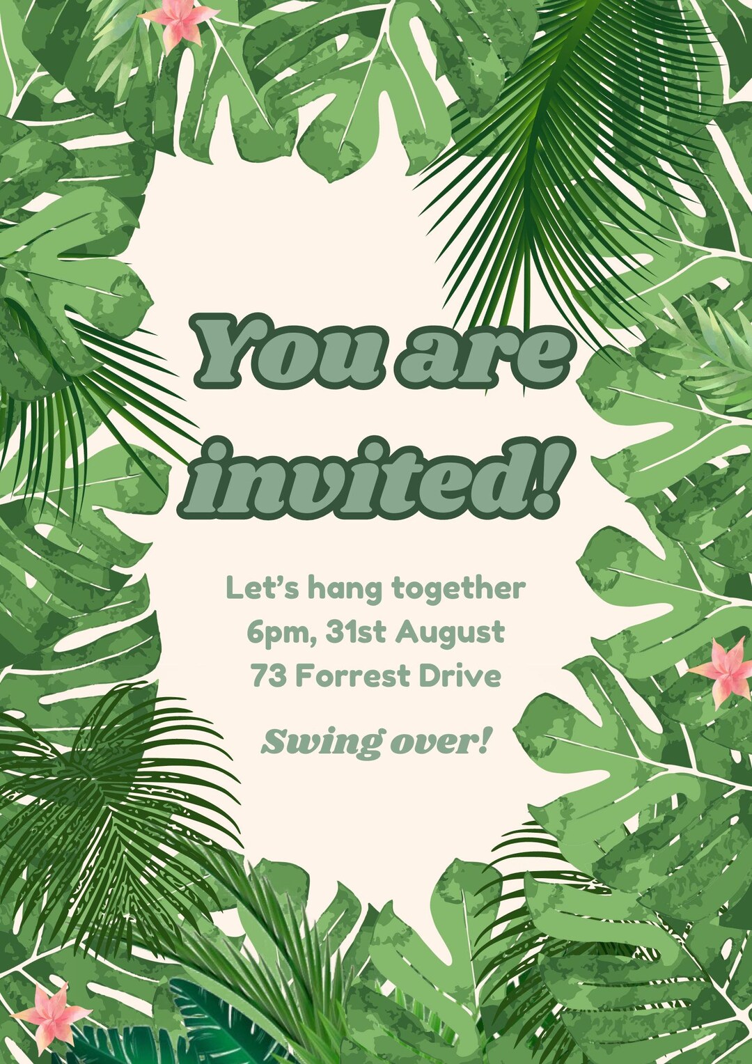Jungle Invite Template - Etsy