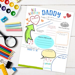 Printable All About My Daddy - All About My Grandpa - Fathers Day Gift ...