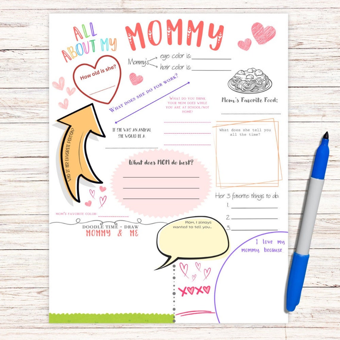 Grandma & Mommy Fill-in Sheet – Mother's Day Activity (digital Download ...