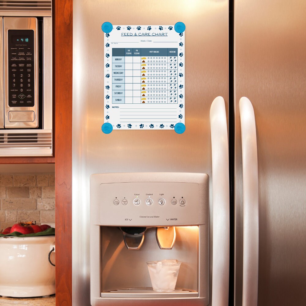 Printable Weekly Puppy Dog Schedule | Kids Chore Chart for Dog | Blue ...