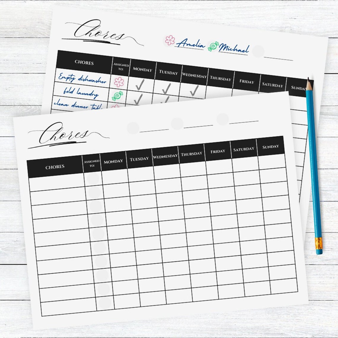 Minimalist Chore Chart | Family Home Organization | Kids Organization ...