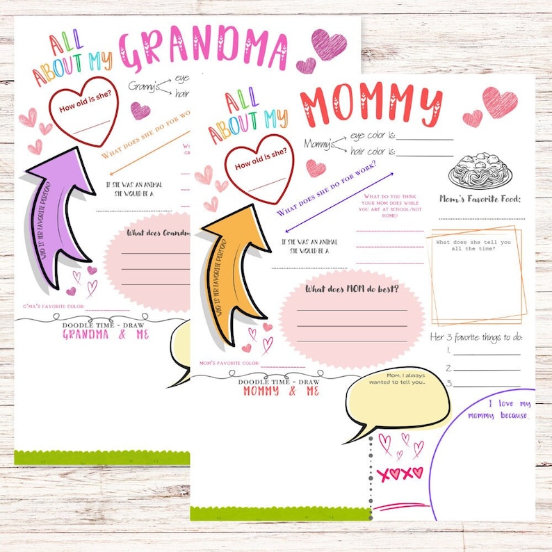 All About My Grandma & Mommy - 2 Mother's Day Activity Printables ...